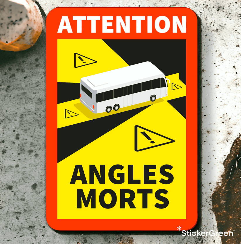 Sticker autocollant Angles Morts Bus Autocar - angle mort adhésif ...