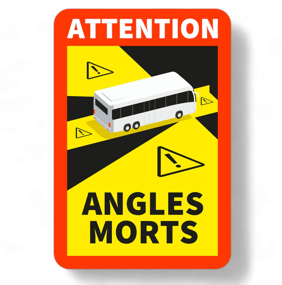 Sticker autocollant Angles Morts Bus Autocar - angle mort adhésif ...